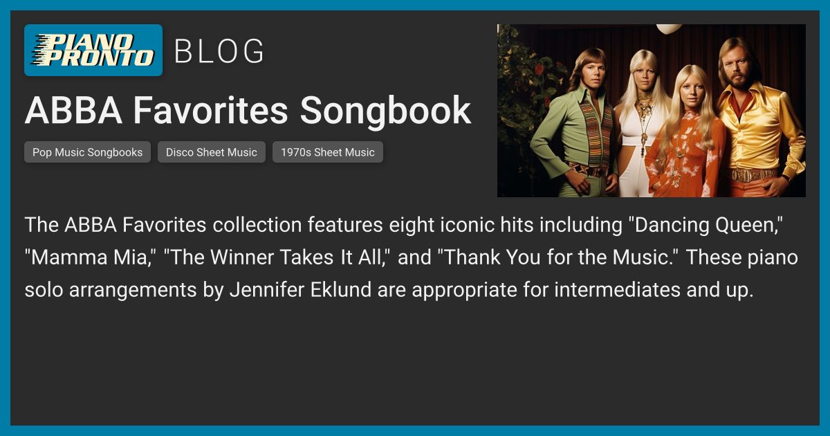 ABBA Favorites Songbook | Piano Pronto Publishing