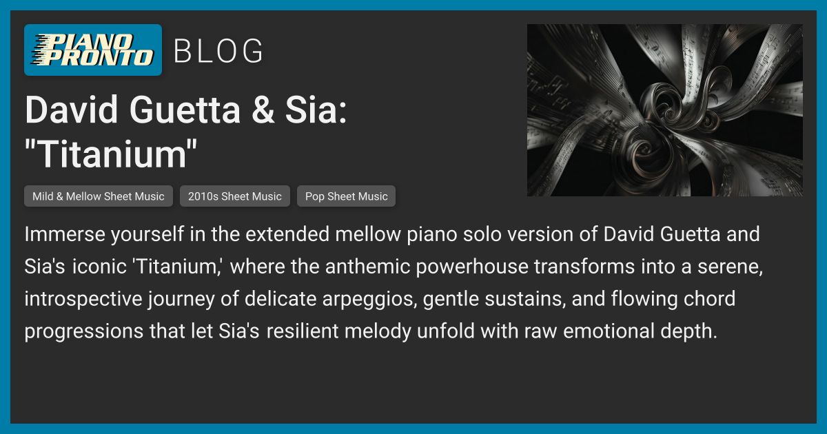David Guetta & Sia: "Titanium" | Piano Pronto Publishing