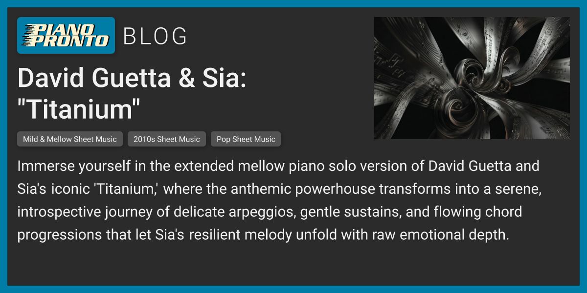 David Guetta & Sia: "Titanium" | Piano Pronto Publishing