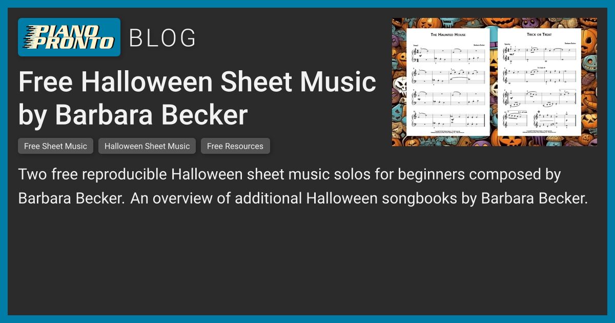 Free Halloween Sheet Music by Barbara Becker | Piano Pronto Publishing