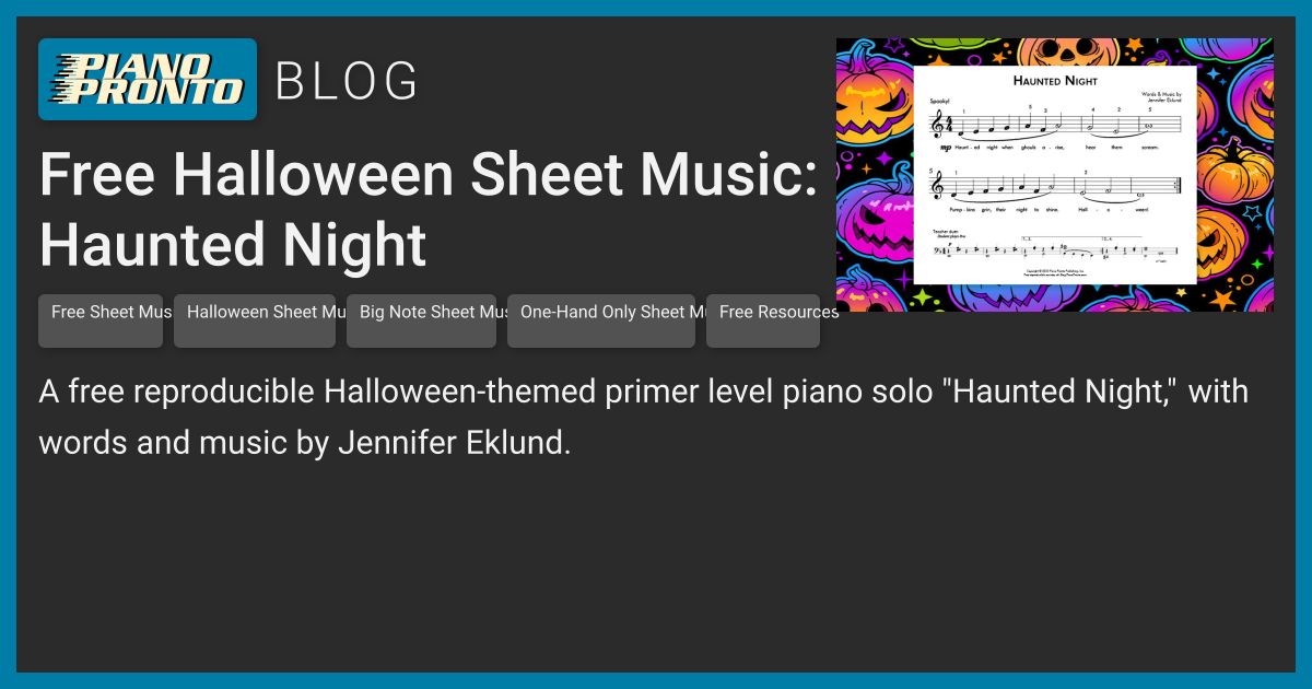 Free Halloween Sheet Music: Haunted Night | Piano Pronto Publishing