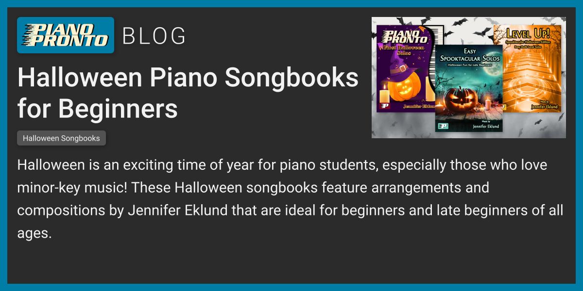 Halloween Piano Songbooks for Beginners | Piano Pronto Publishing